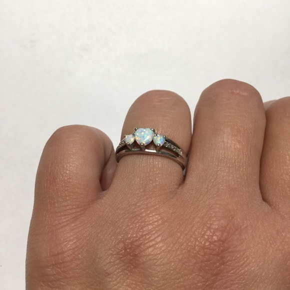 Fred Meyer Jewelers | Jewelry | Beautiful Silver Opal Heart Shape Ring ...